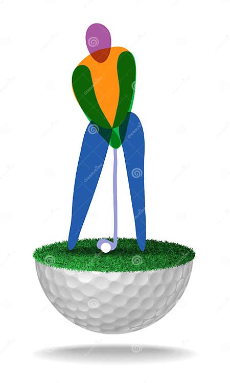 Abstract Golfer On Half Golf Ball Stock Vector Illustration Of