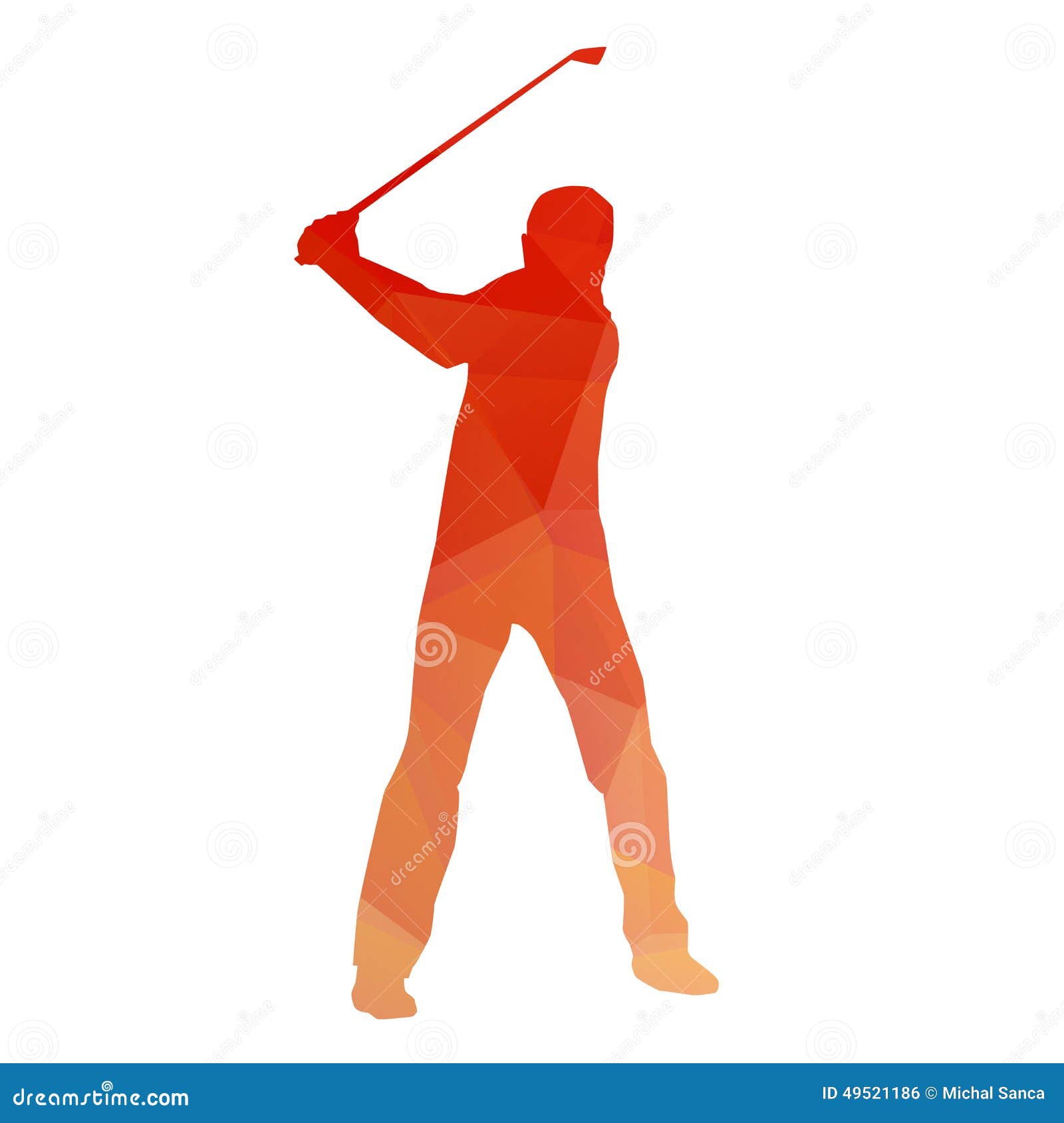 Abstract Golfer. Vector Drawing of Triangles Stock Vector ...