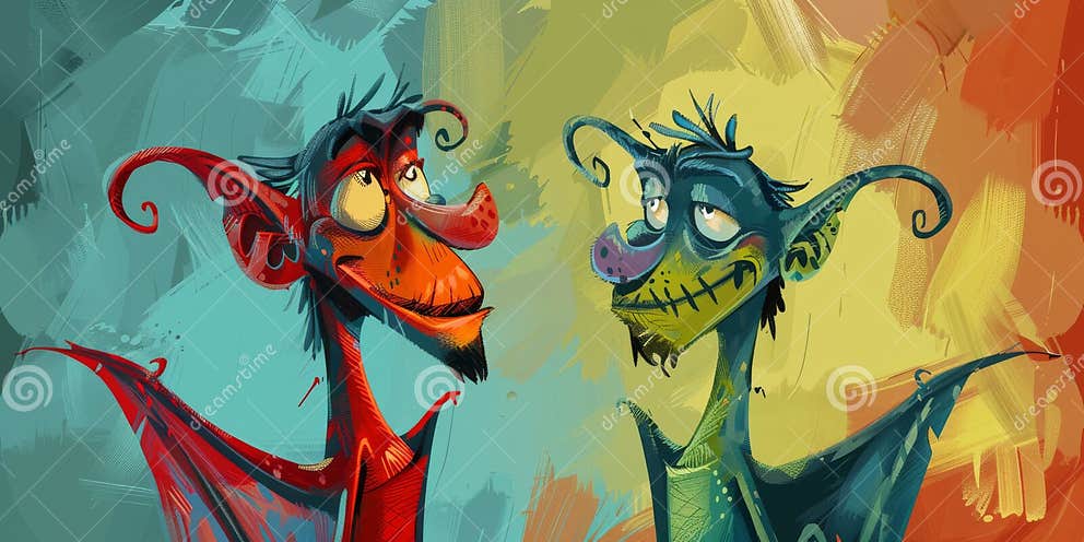 An Abstract Good and Evil Dragons Concept Stock Photo - Image of demon ...