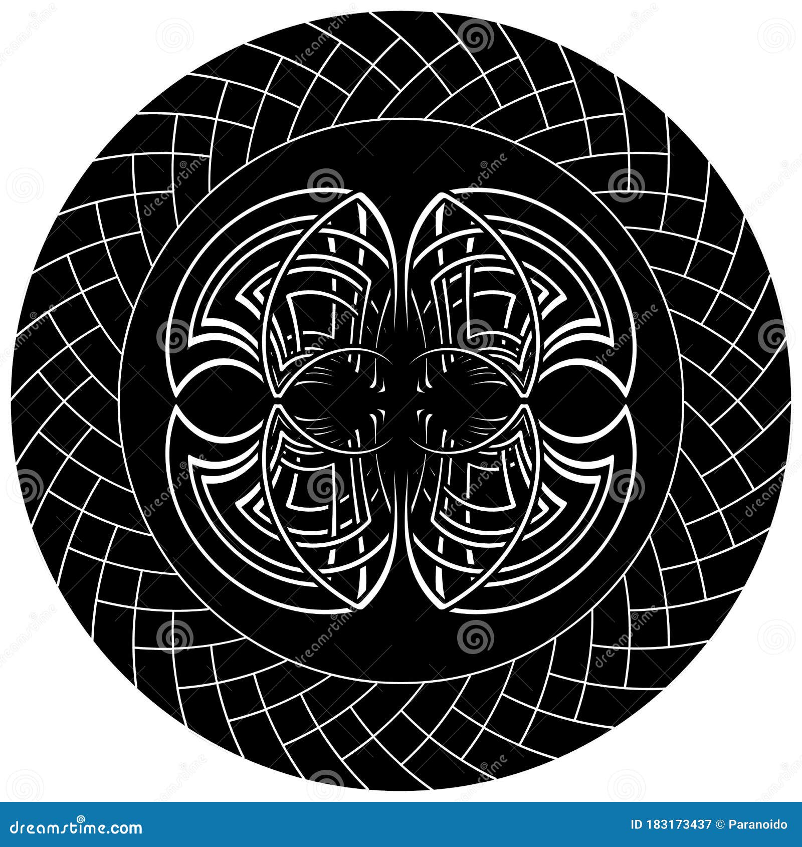 Abstract Gothic Illustration with Celtic Symbol in Knotted Circle Stock ...