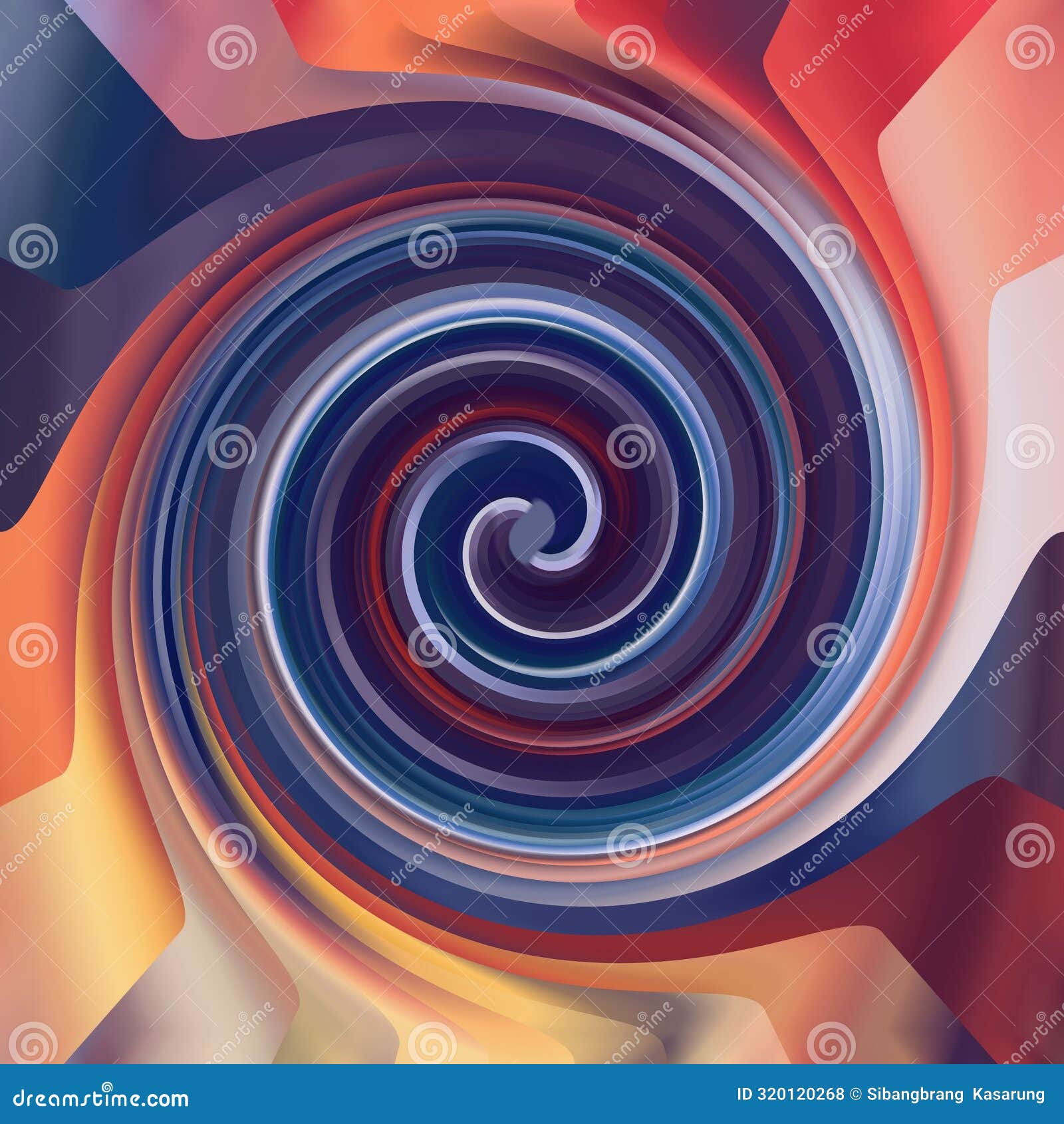 Abstract Gradation Background Texture Radial Swirl Effect Blue Orange ...