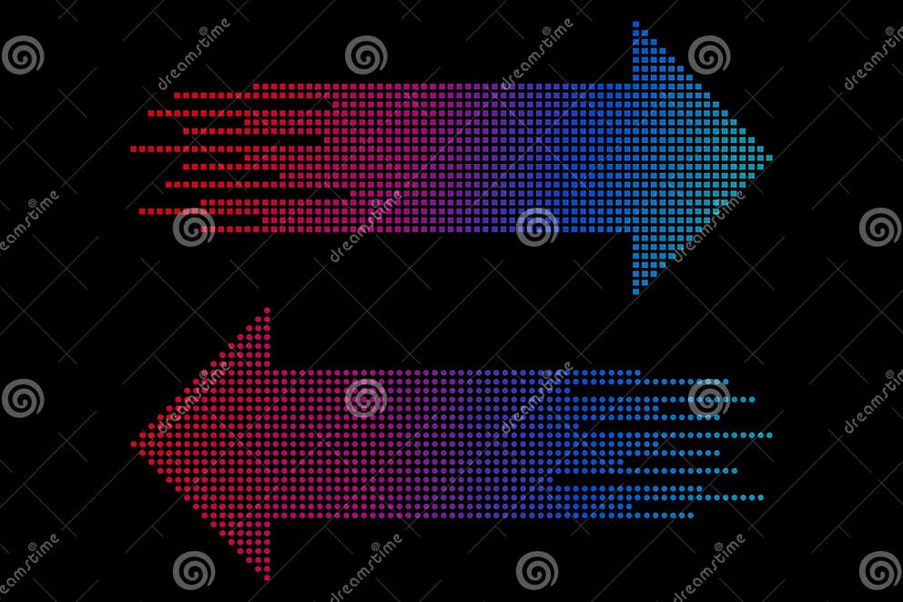 Abstract Gradient Arrows with Halftone Effect. Vector Illustration ...