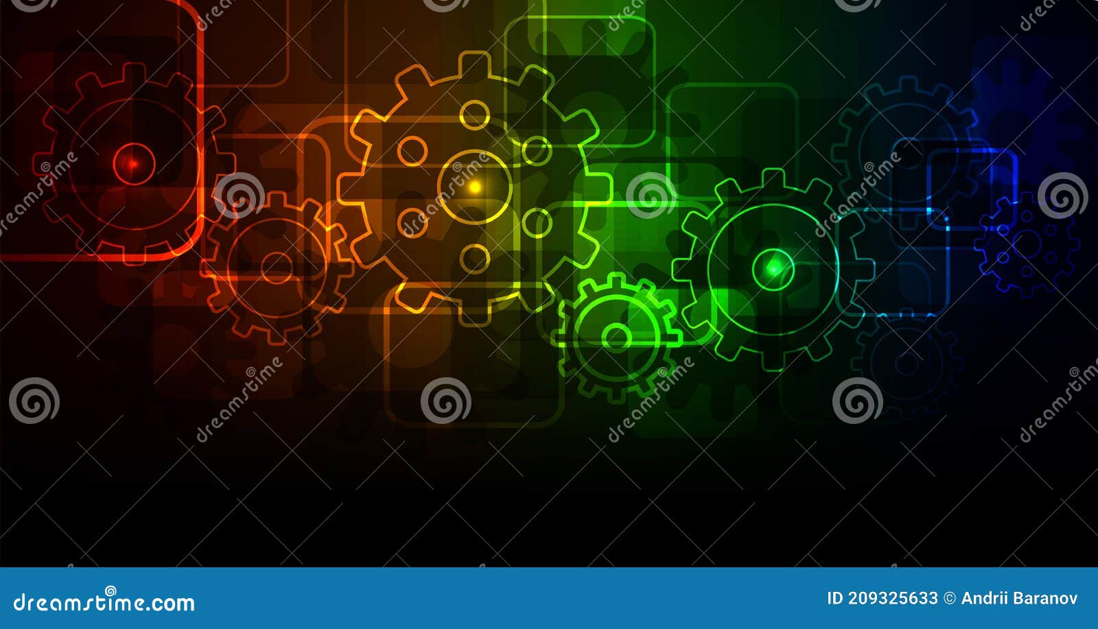Abstract Gradient Background with Gears, Vector Illustration. the ...
