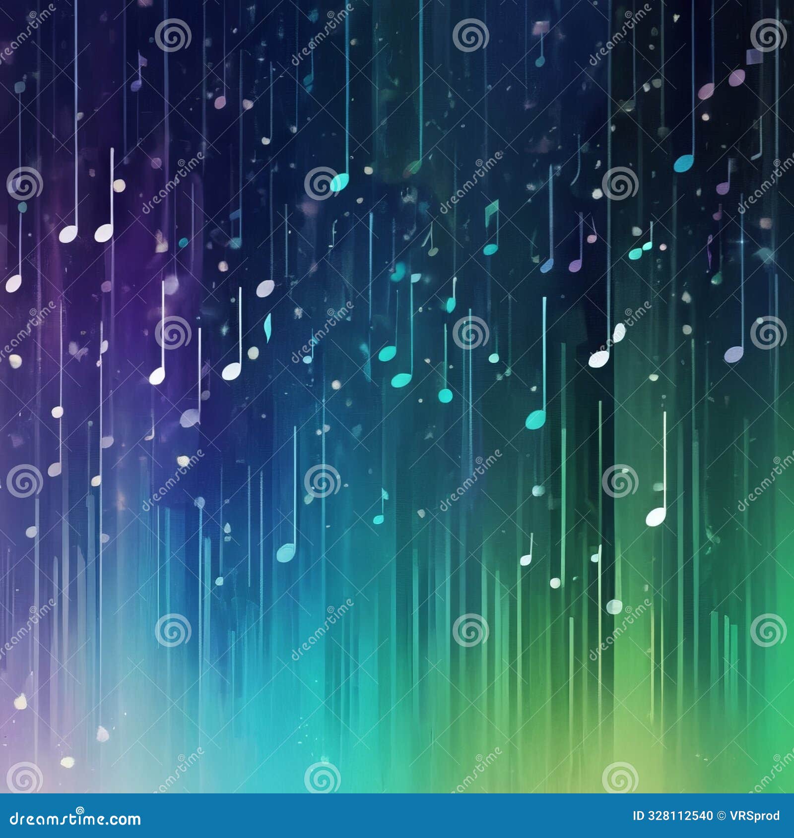 Abstract Gradient Background with Musical Notes Stock Illustration ...