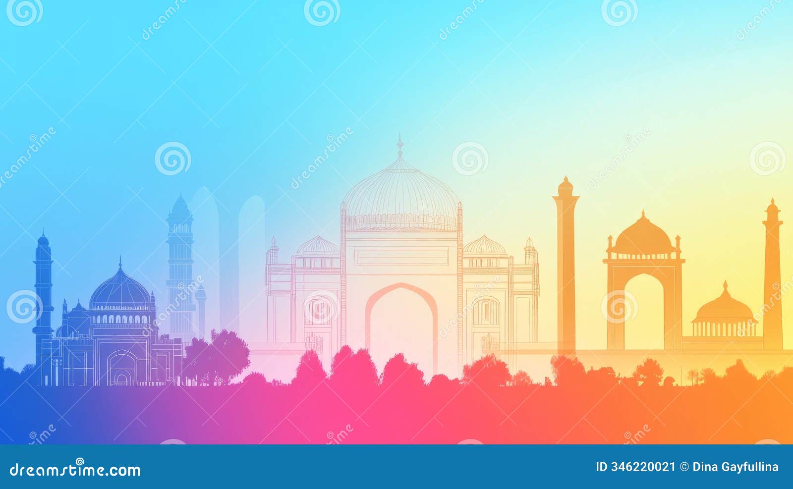 Abstract Gradient Background Transitioning from Blue To Saffron, with ...