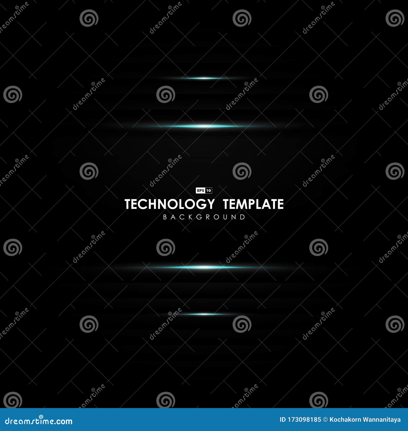 Abstract Gradient Black of Tech Design with Blue Flare Light Design with Free Space Center ...