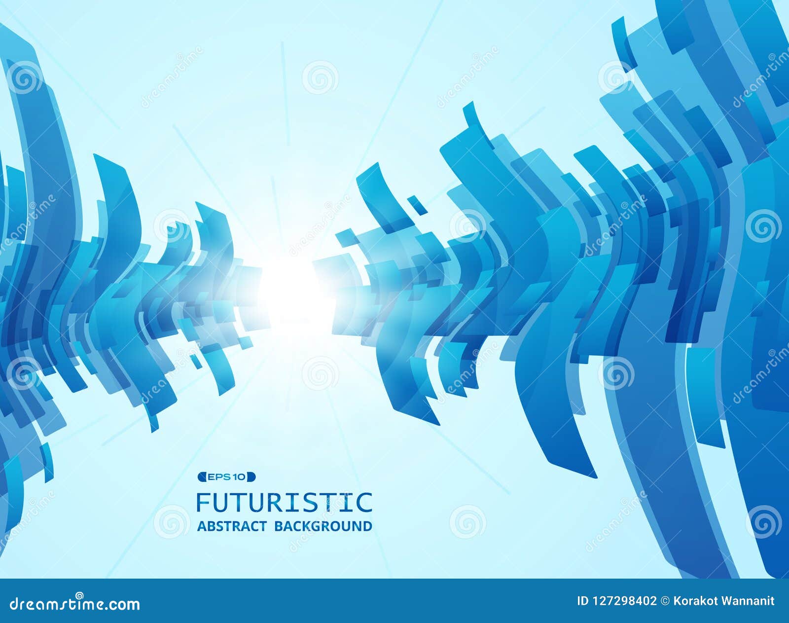 Abstract of Gradient Blue Futuristic Pattern Background. Stock Vector ...