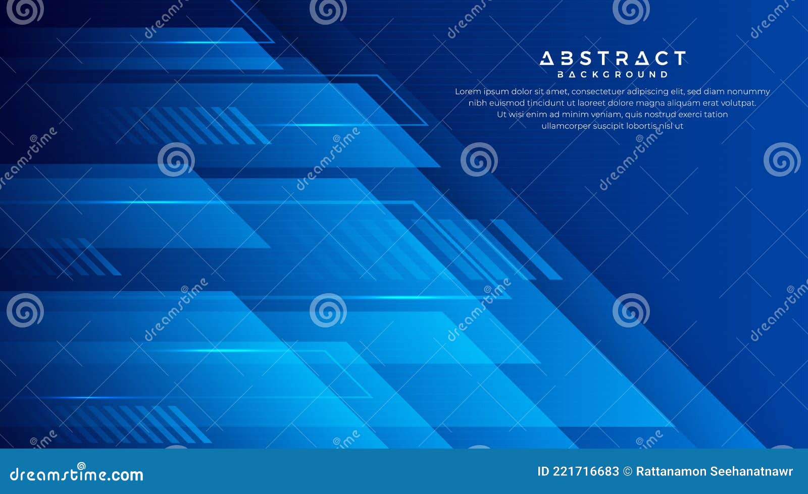 Abstract Gradient Blue Geometric Shapes Background with Light Effect ...