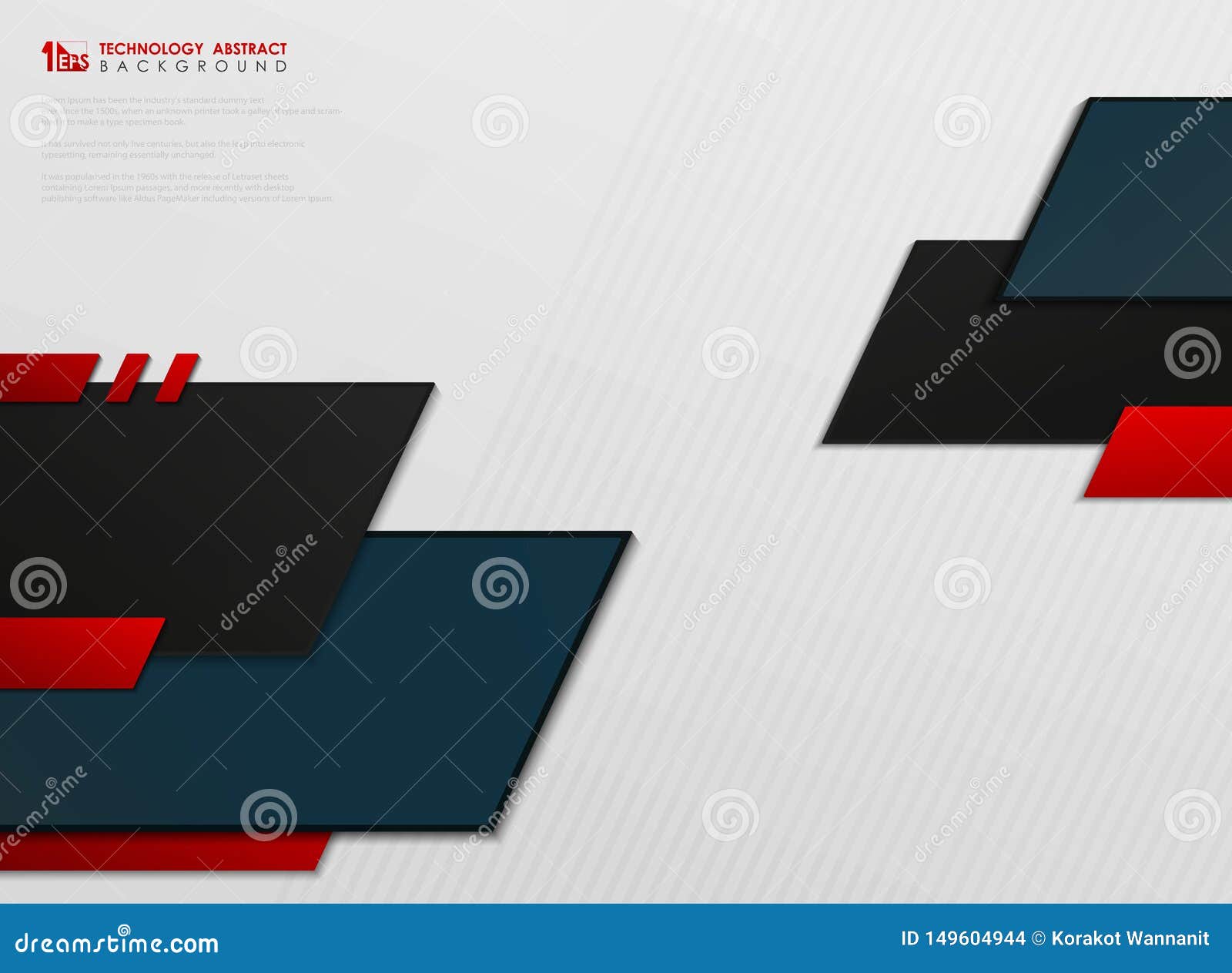 Abstract Gradient Blue and Red Tech Template Future on White Background ...
