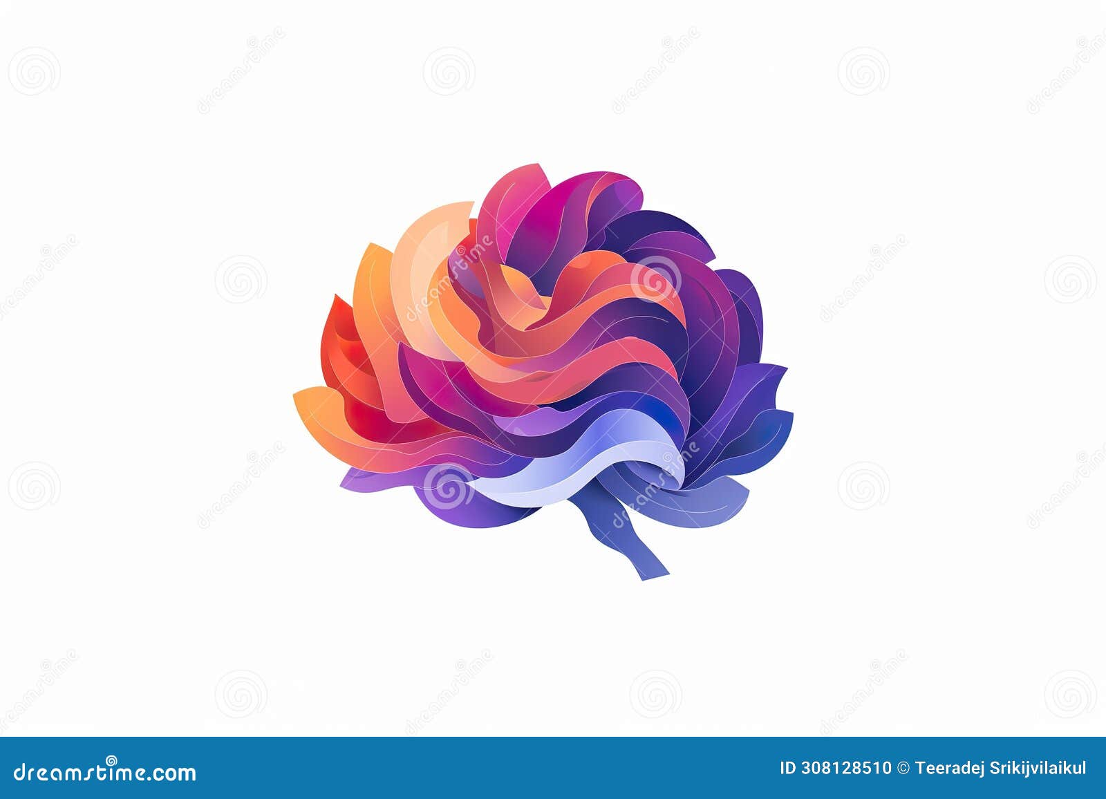 Abstract Gradient Brain Logo with Vibrant, Colorful Swirls. Generative ...