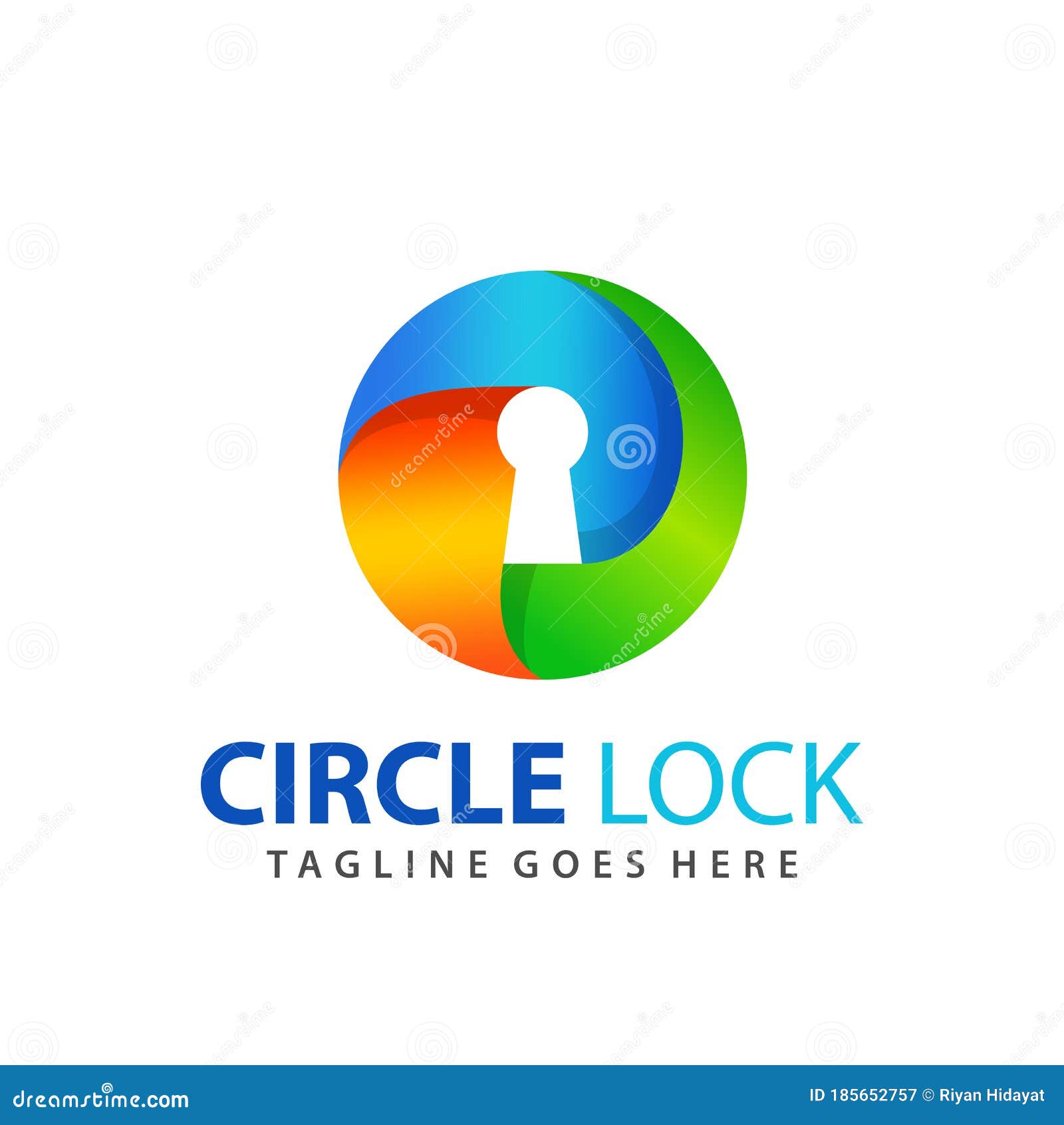 Abstract Gradient Circle Lock Logo Design Template Premium Vector Stock ...