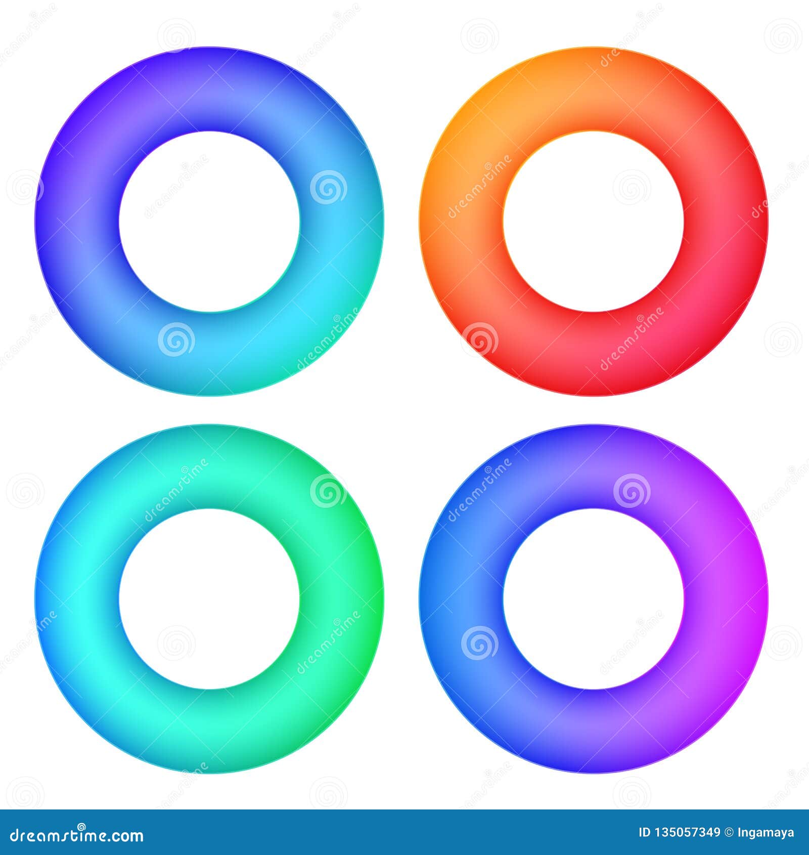 Abstract Gradient Circle Modern Frame Color or Web Template. Vector Set ...