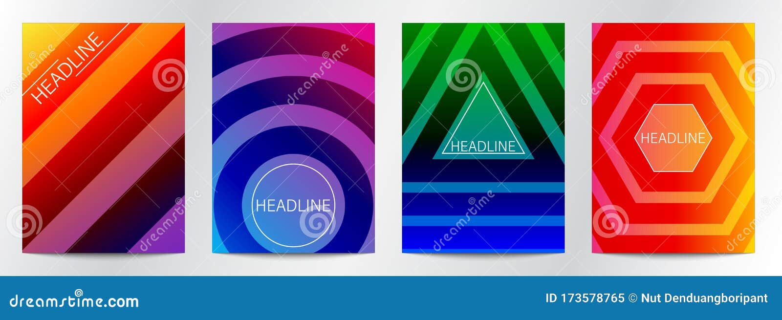 Abstract Gradient Color for Book Cover Brochure Poster Set Stock Vector ...