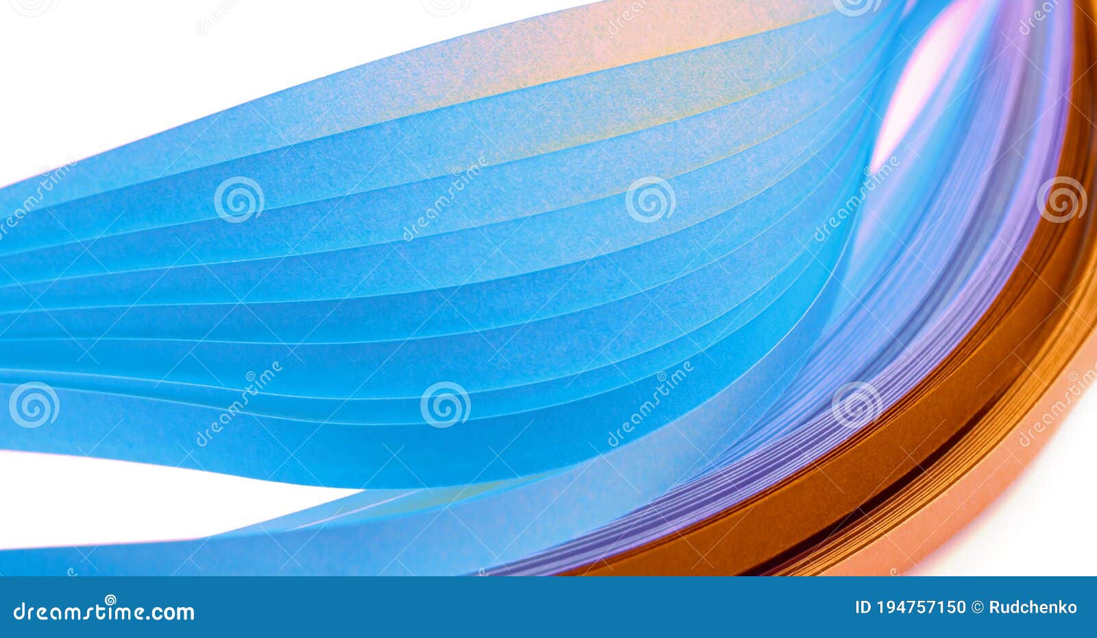 Abstract Gradient Color Wave Curl Strip Paper Background Stock Photo ...