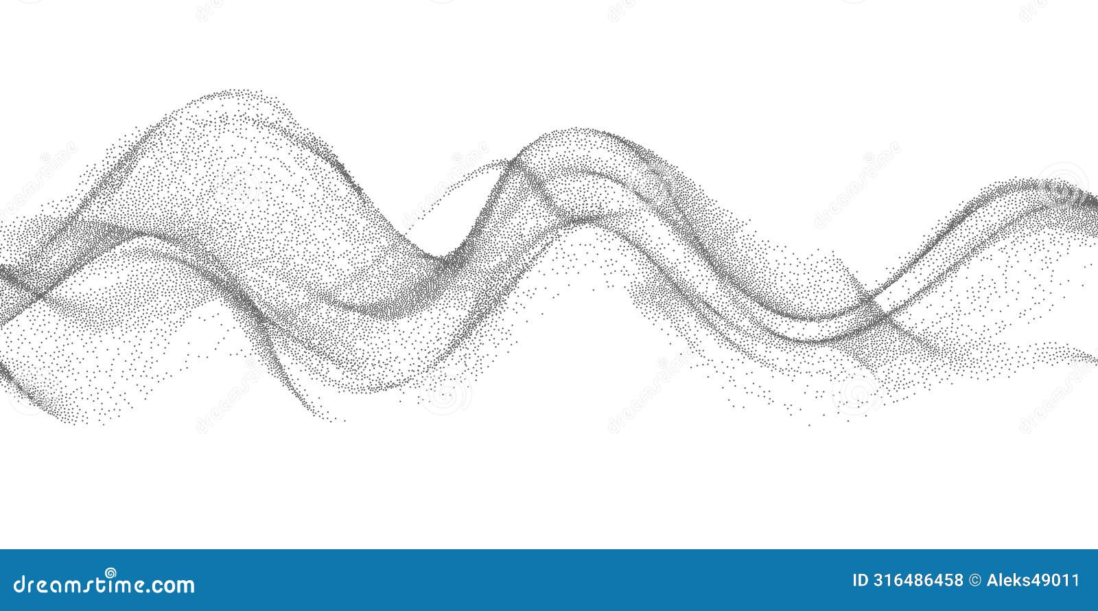 Abstract Gradient Dynamic Wave of Particles. Black Dotwork Grain ...