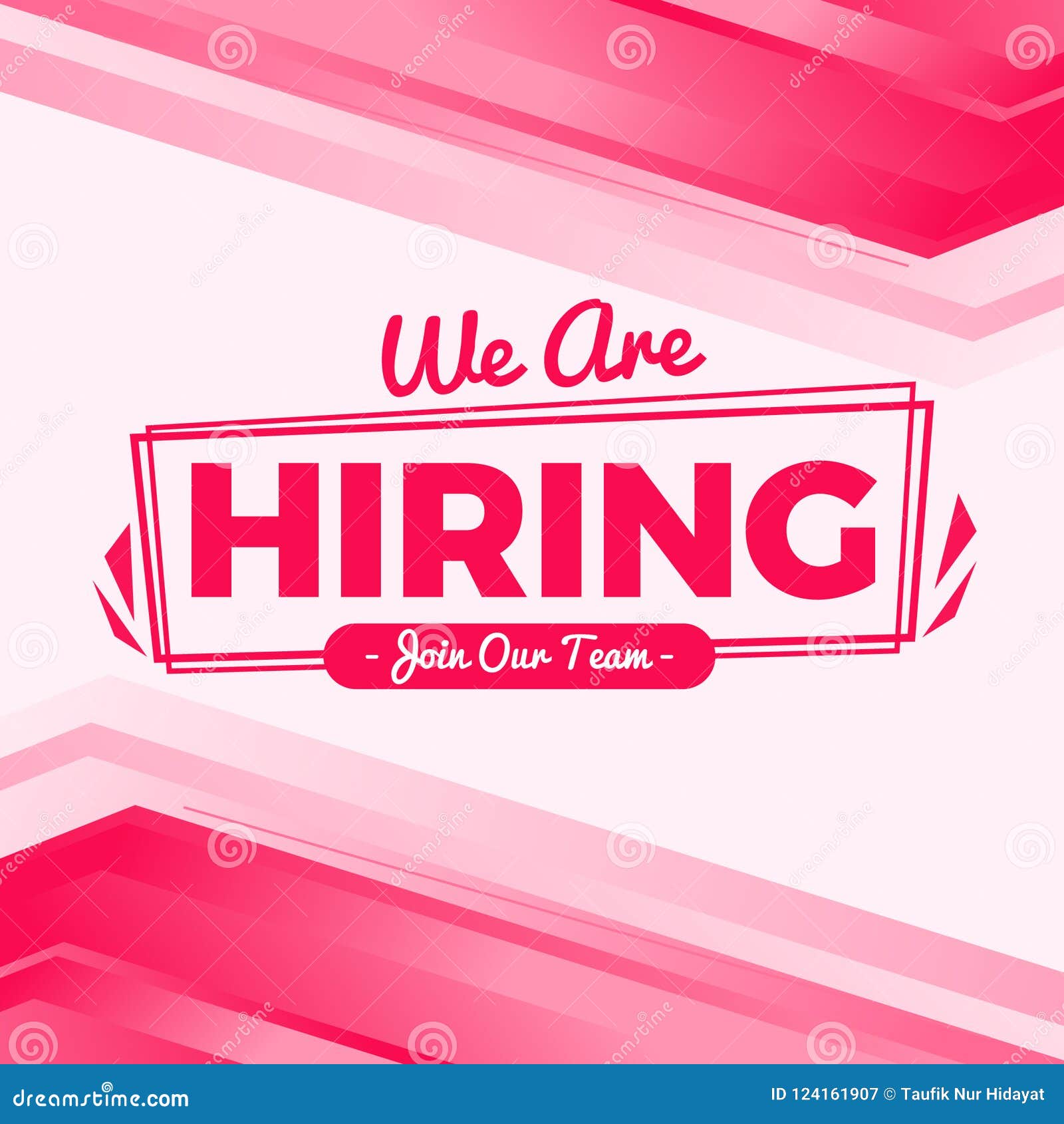 We are Hiring Background in Pink Flat Style Stock Vector - Illustration ...
