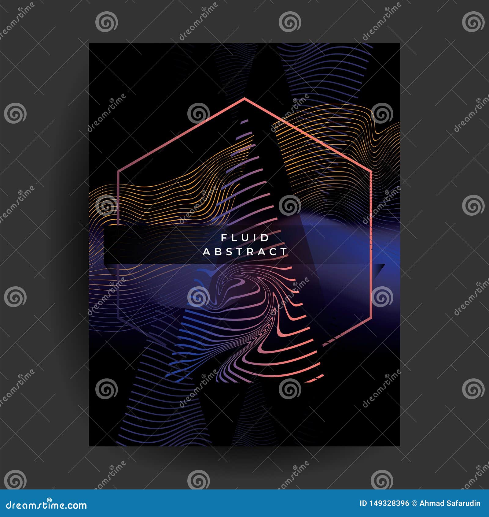 Abstract Gradient Fluid Chaotic Poster Cover Dark Background Stock ...