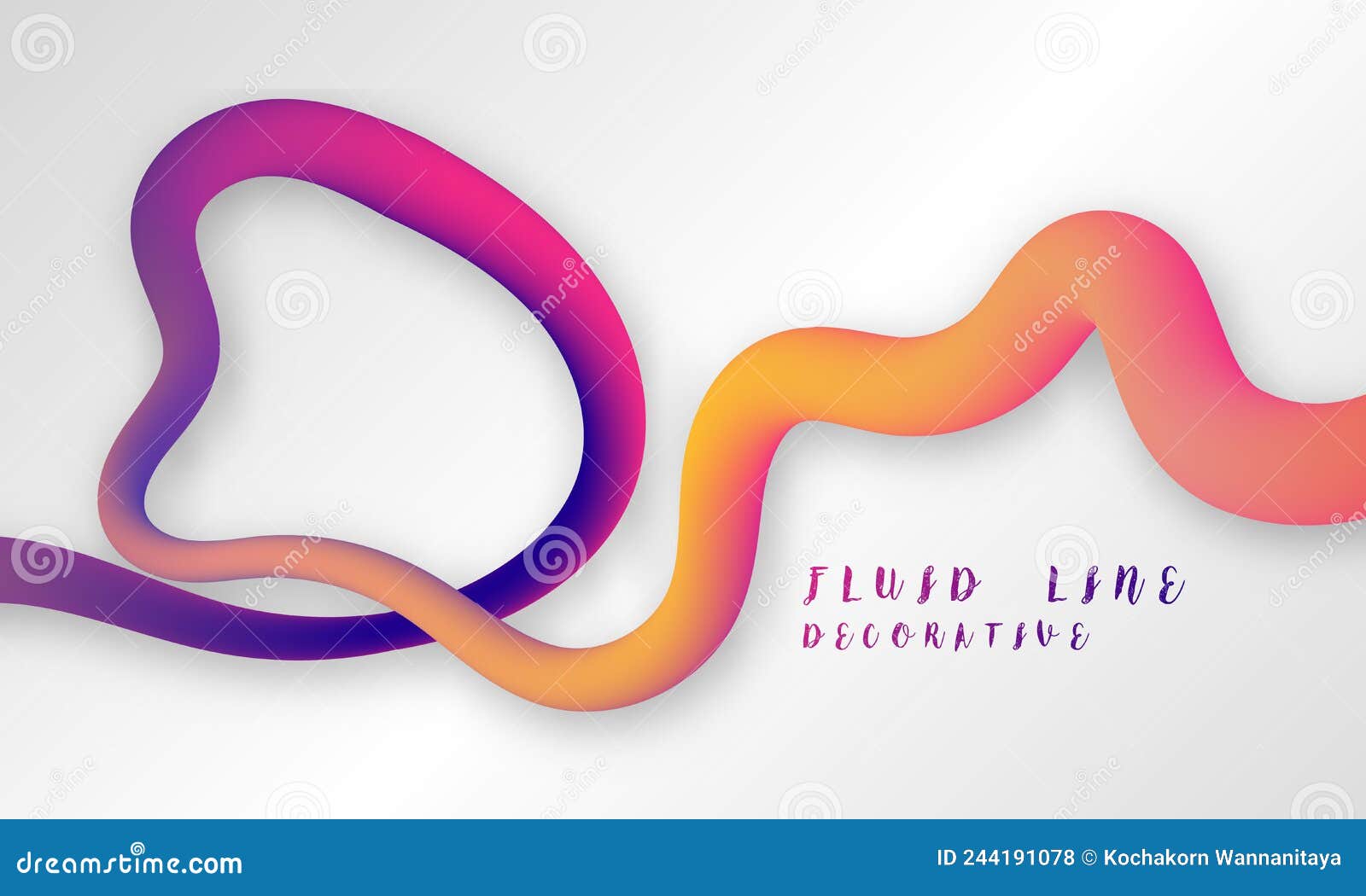 Abstract Gradient Fluid Colorful Stripe Swirl Line Isolate Object Stock ...