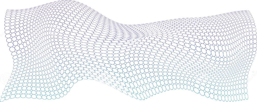 Abstract Gradient Halftone Wave Background. a Twisted Plane of Circles ...