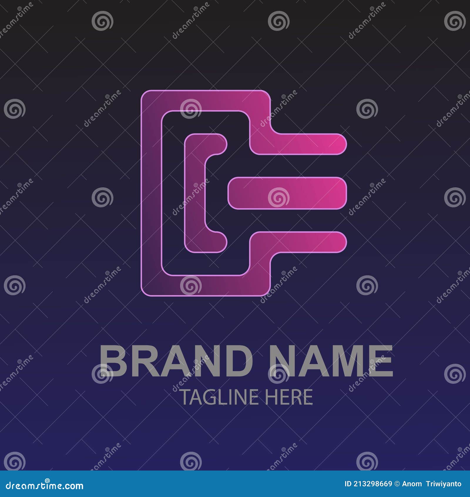 Abstract Gradient Monogram Logo Stock Vector - Illustration of element ...
