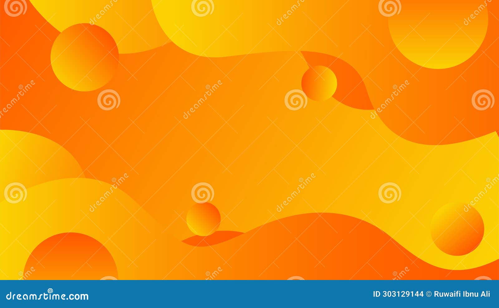 Abstract Gradient Orange Background with Wavy and Circle Shape Stock ...