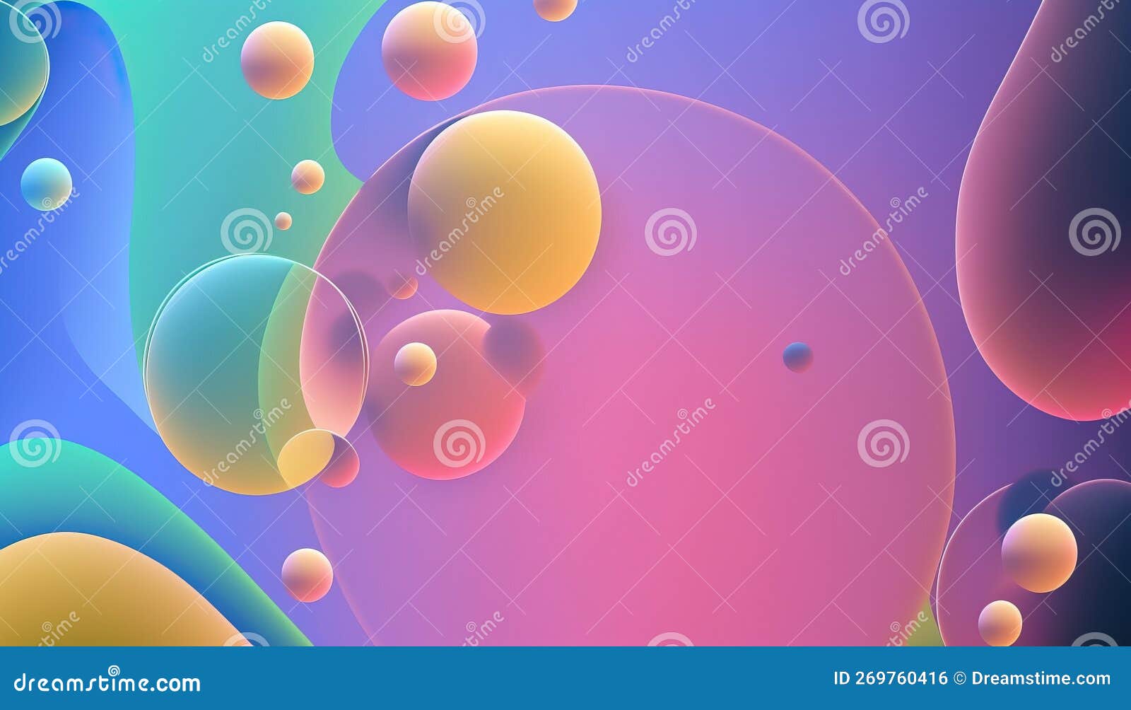 Abstract Gradient Pink, Blue and Yellow Bubble Background Wallpaper ...