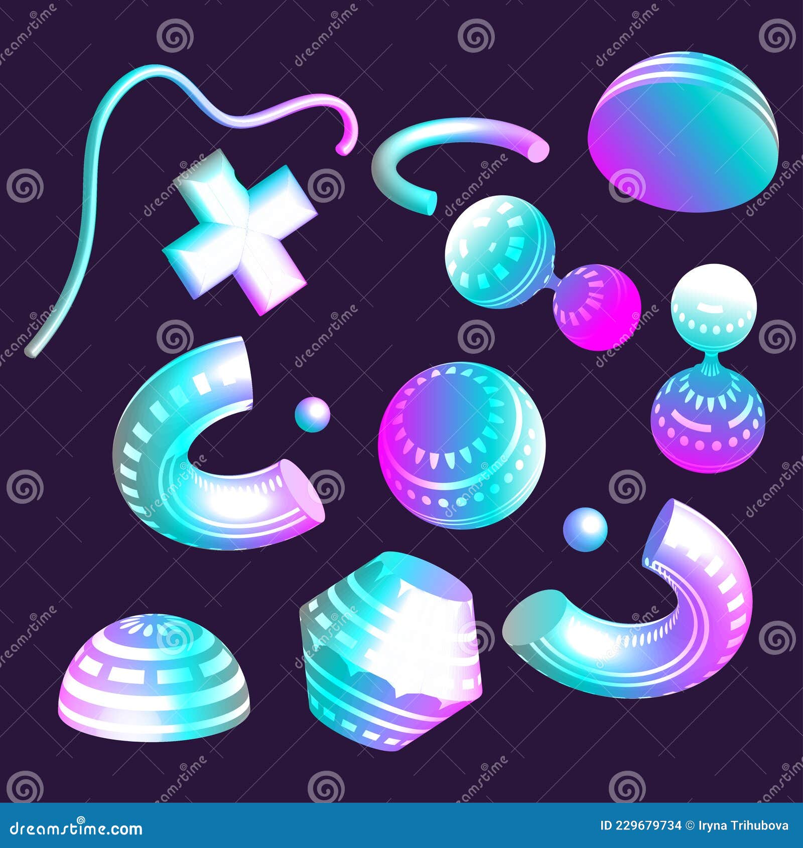 Abstract Gradient Realistic Shape 3d Stock Vector - Illustration of ...