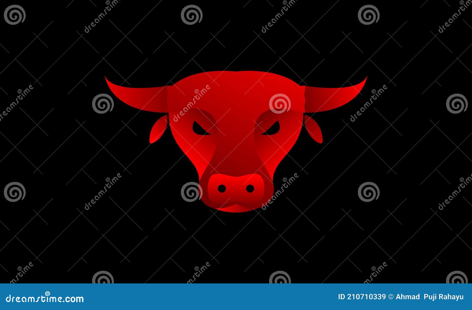 Abstract Gradient Red Buffalo Head Logo Design Vector Icon Symbol ...