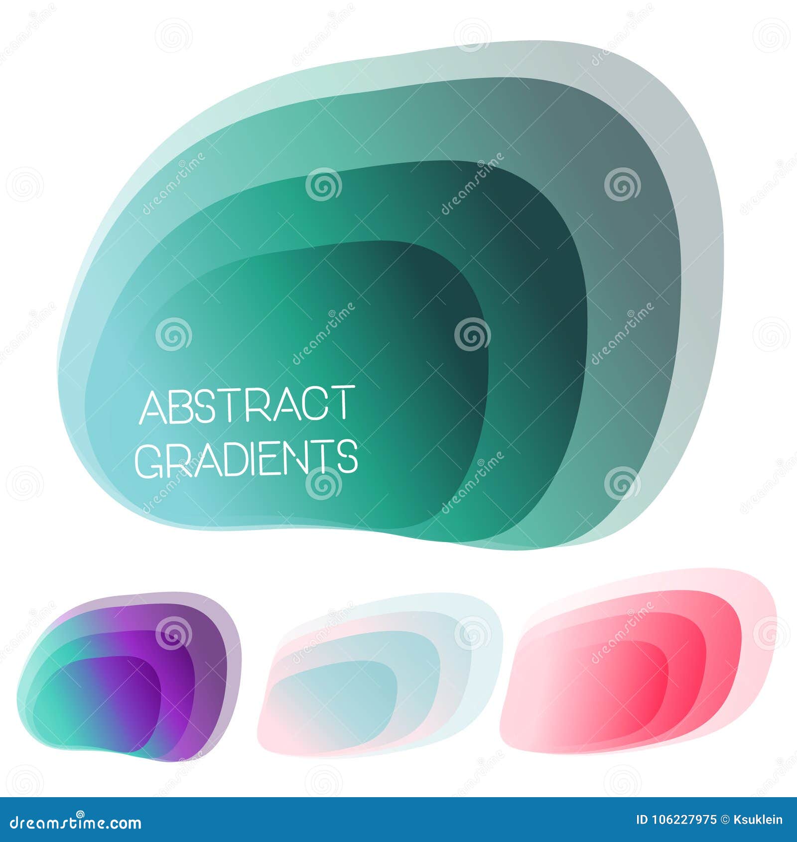 Abstract Gradient Shapes. Vector Set Stock Vector - Illustration of ...