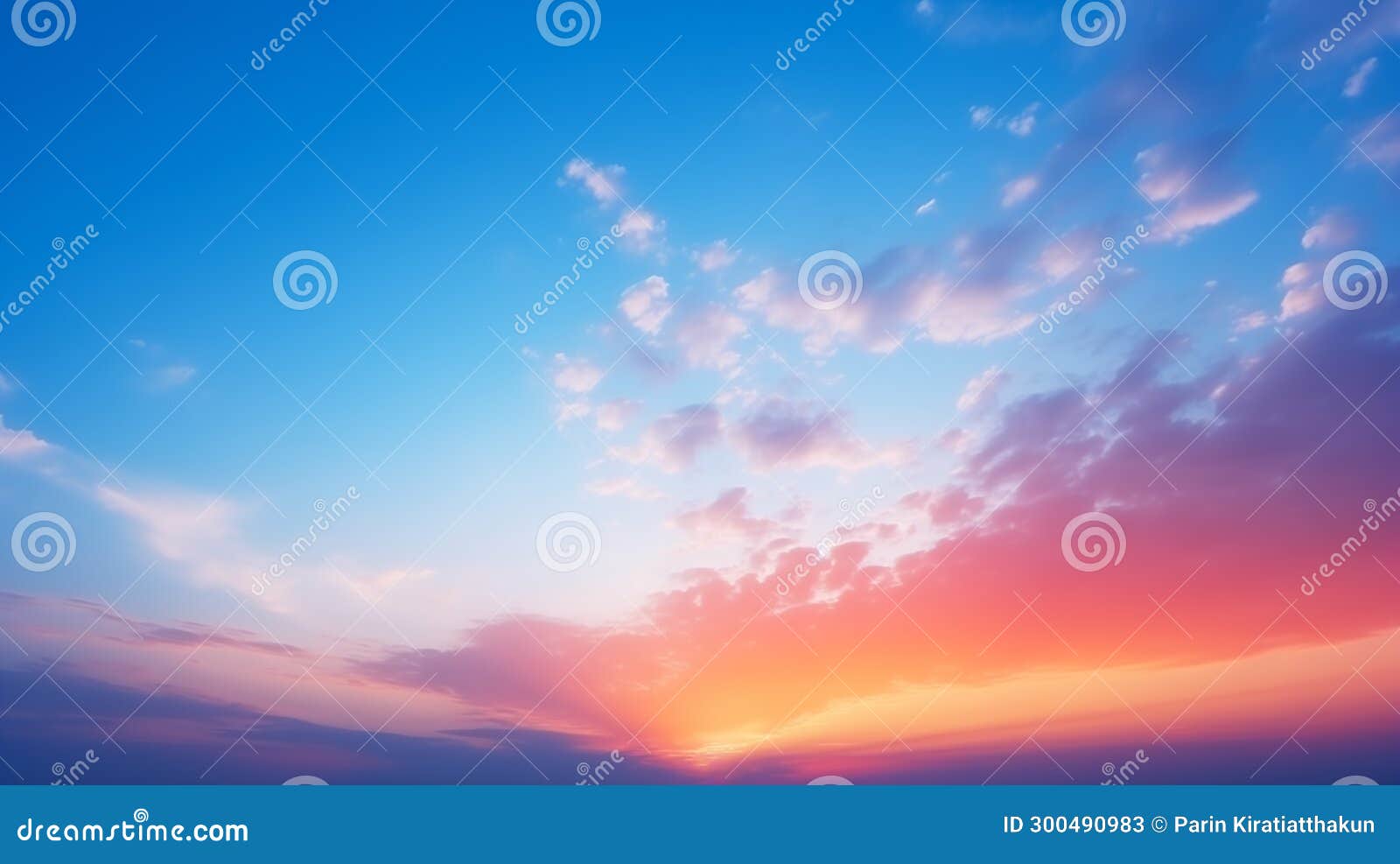 Abstract Gradient Sunset in the Sky with Cloud and Blue Mix Orange ...