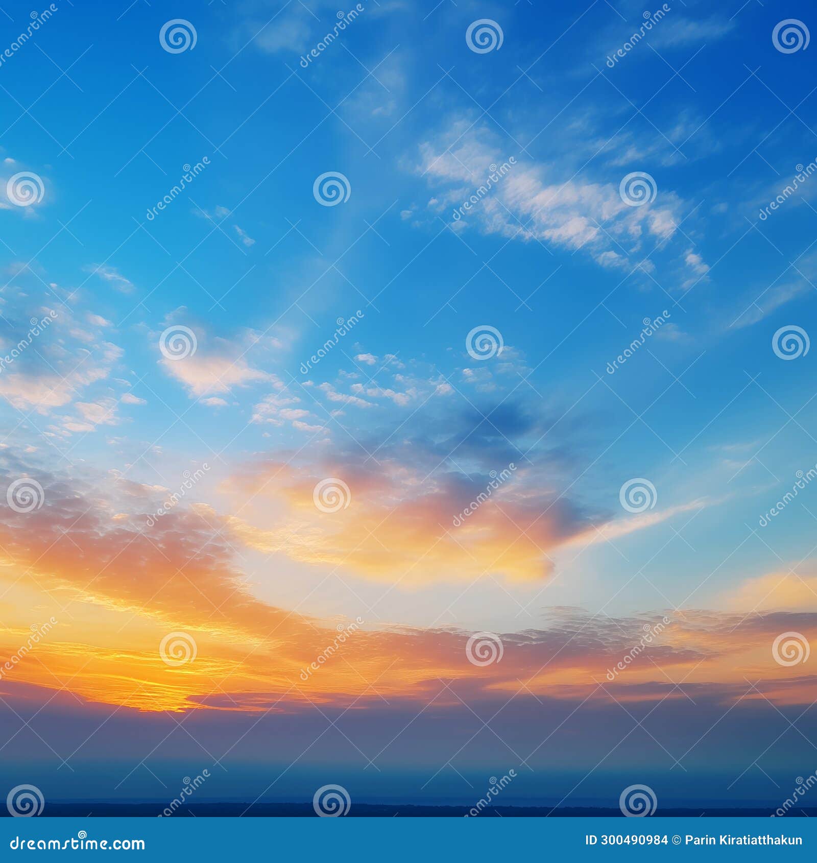 Abstract Gradient Sunrise in the Sky with Cloud and Blue Mix Orange ...
