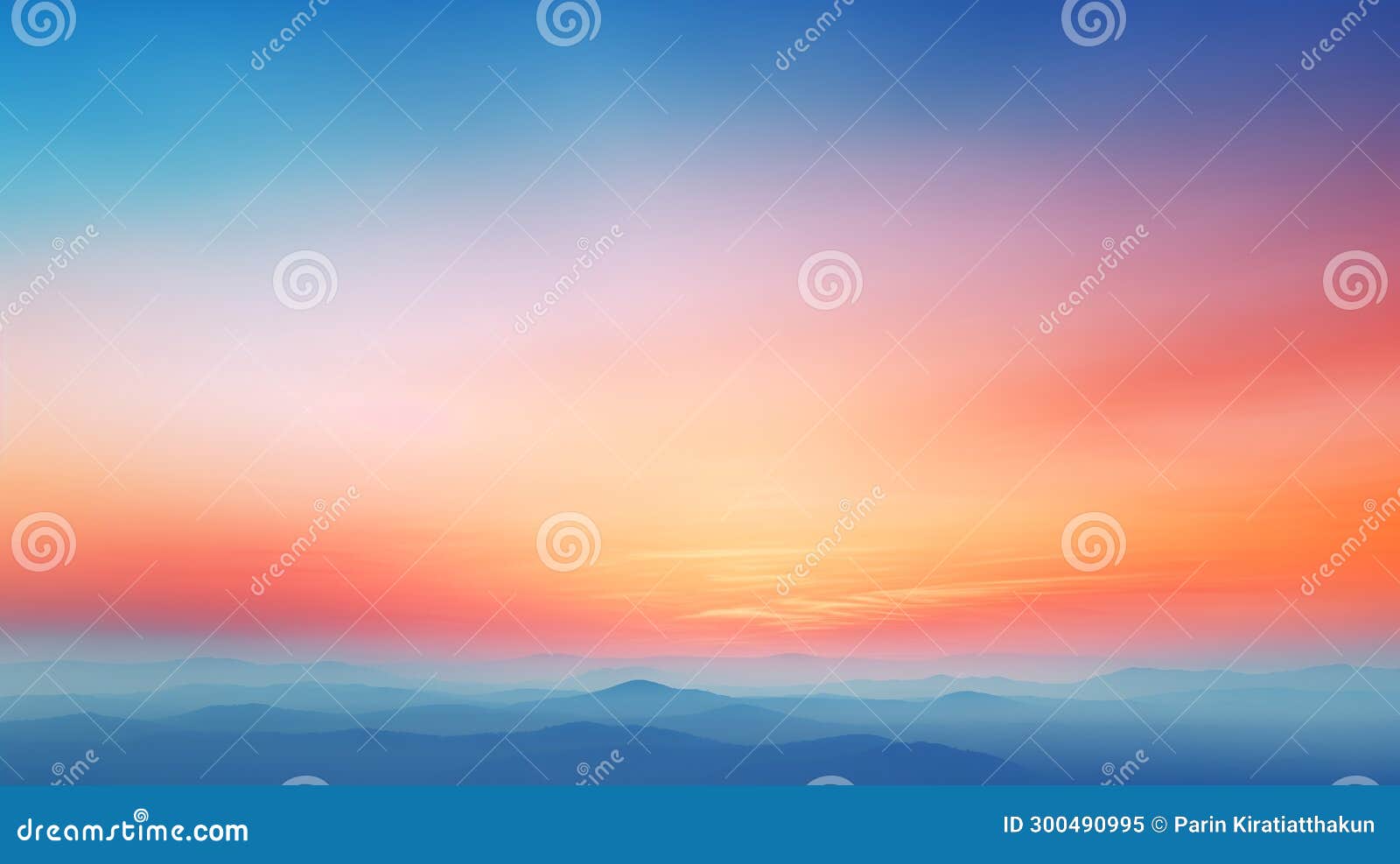Abstract Gradient Sunrise in the Sky with Cloud and Blue Mix Orange ...