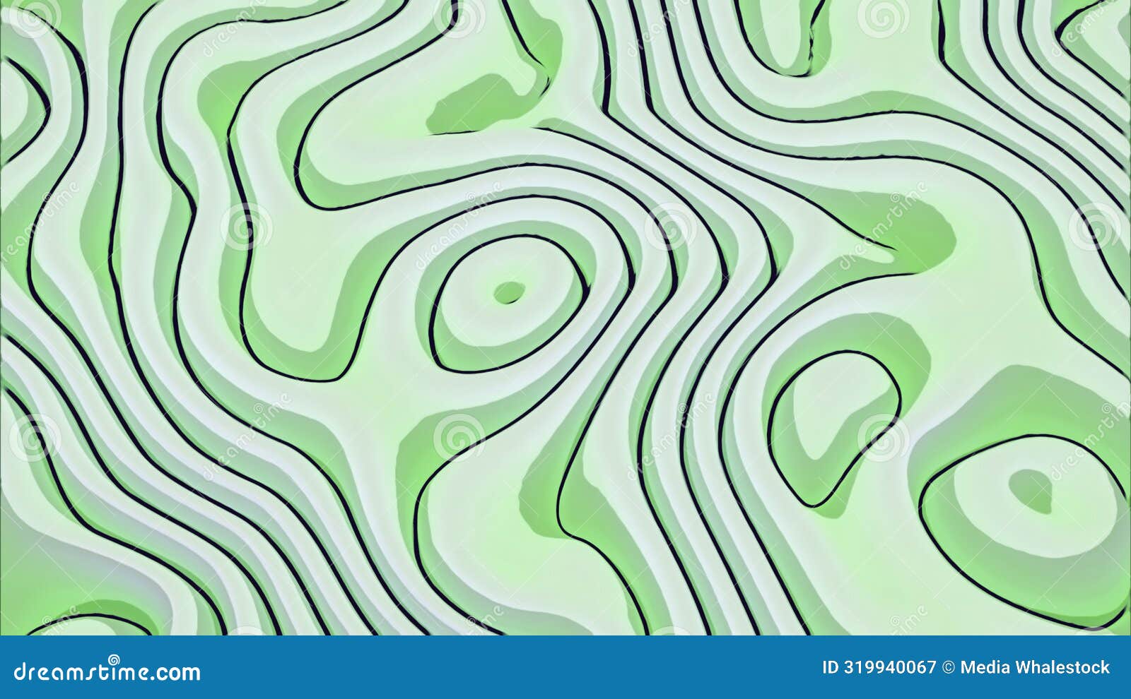 Abstract Gradient Waves Background. Design. Green Tones of Transforming ...