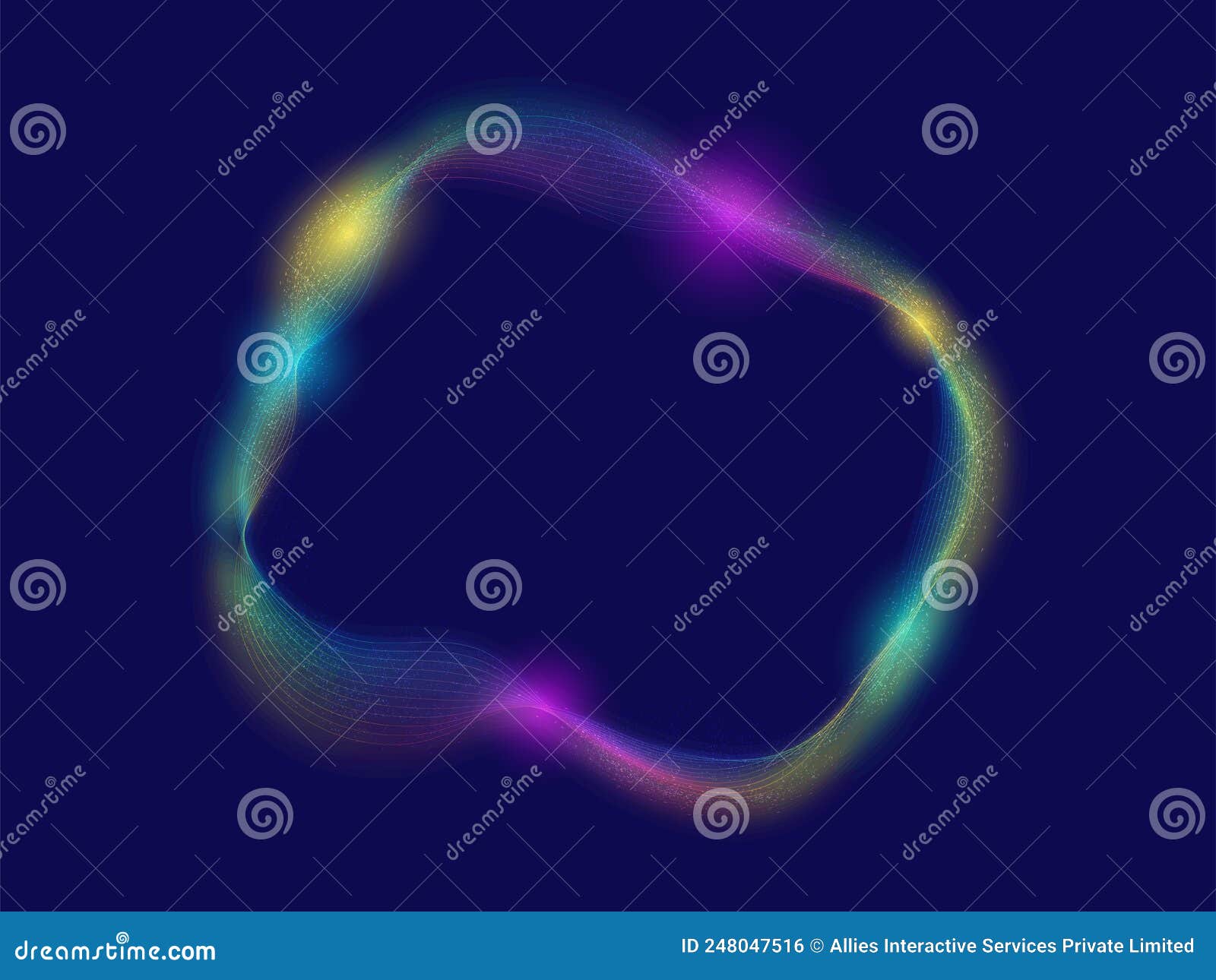 Abstract Gradient Wavy Circular on Blue Stock Illustration ...