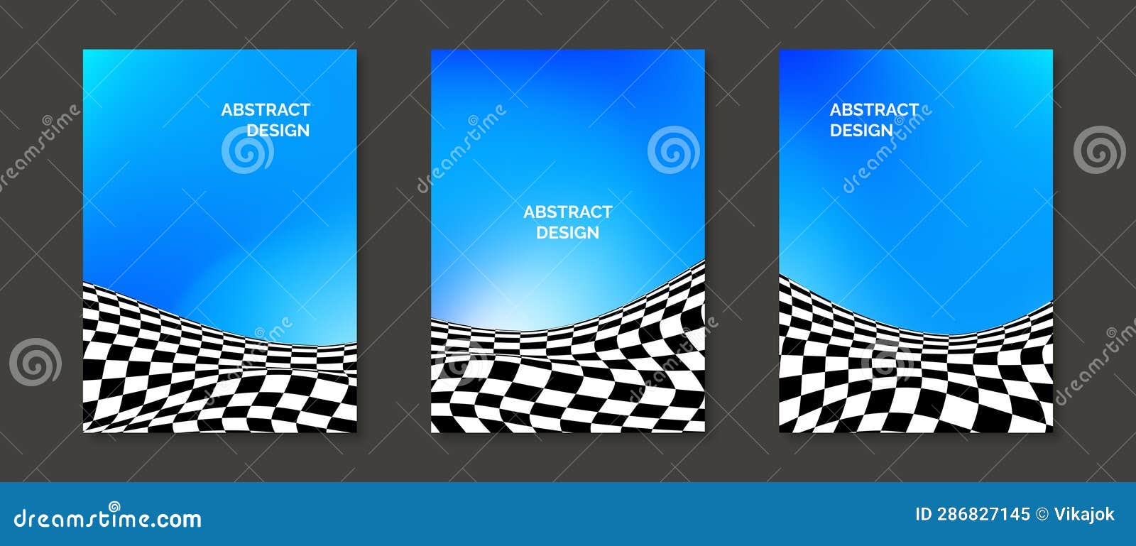Abstract Gradients with Checkered Liquid Surfaces. Distorted Black and ...