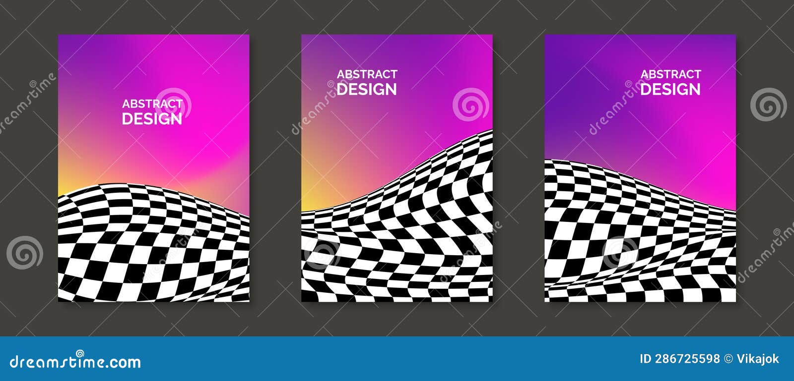 Abstract Gradients with Checkered Liquid Surfaces. Distorted Black and ...