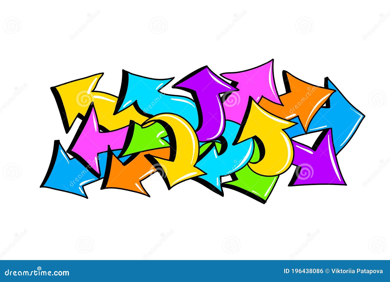 Colorful Abstract Graffiti Arrows. Vector Illustration Eps 10 Stock ...