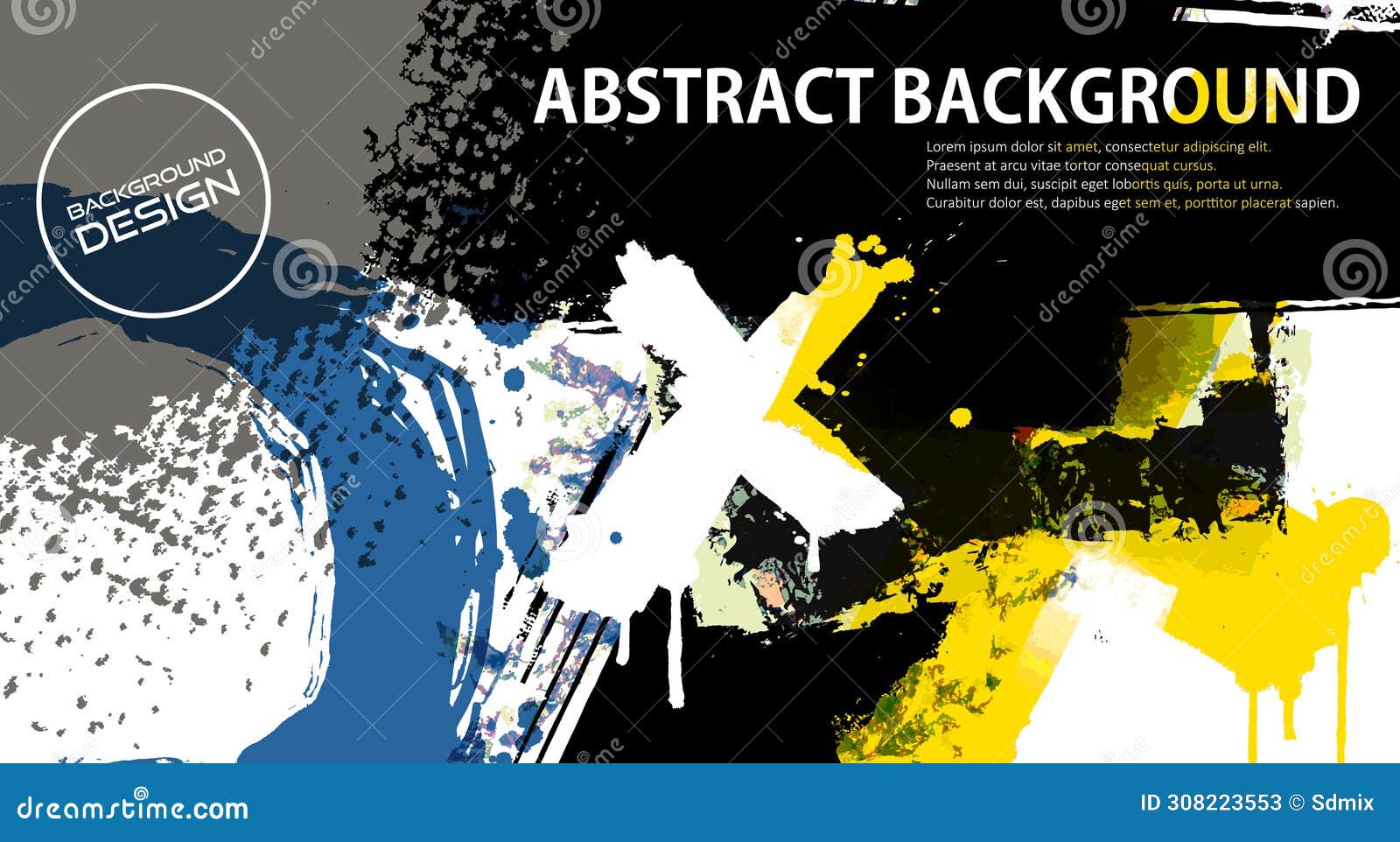 Abstract Graffiti Banner with Colorful Elements, Paint Splashes ...