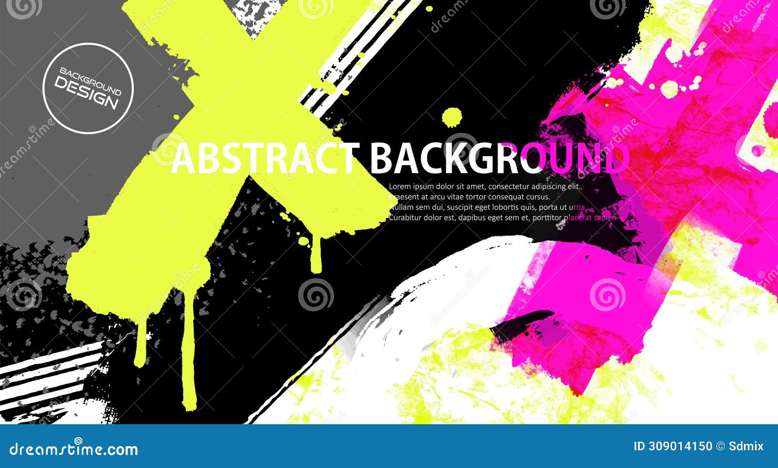 Abstract Graffiti Banner with Colorful Elements, Paint Splashes ...