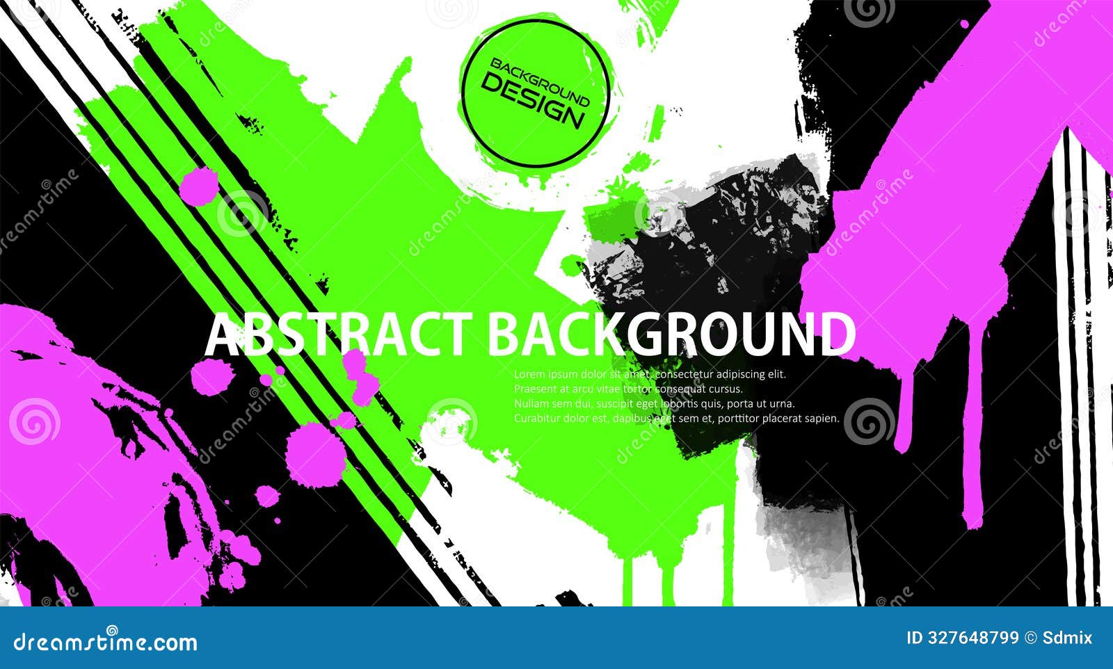 Abstract Graffiti Banner with Colorful Elements, Paint Splashes ...