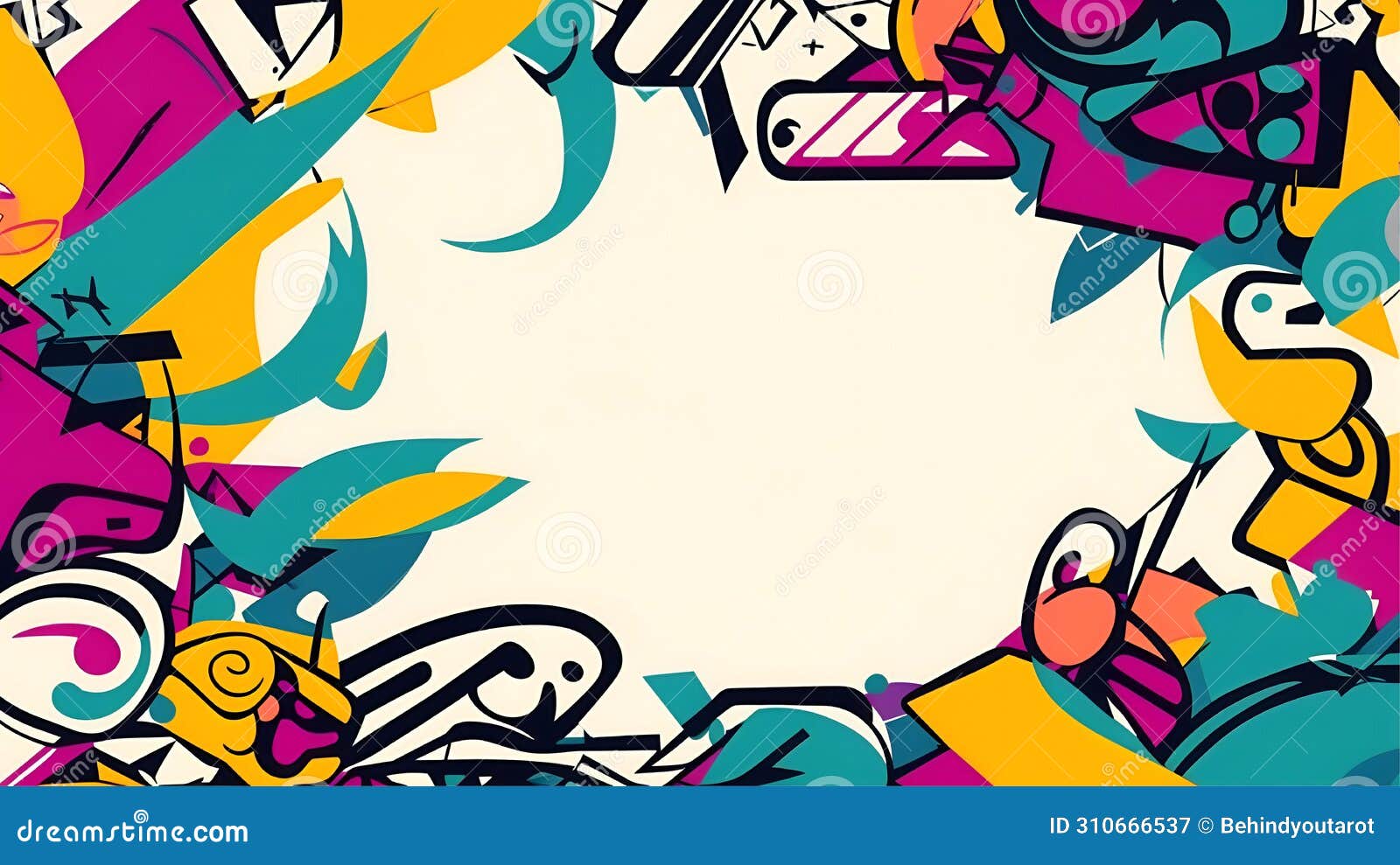 Abstract Graffiti Frame on White Background. the Copy Space is Large ...