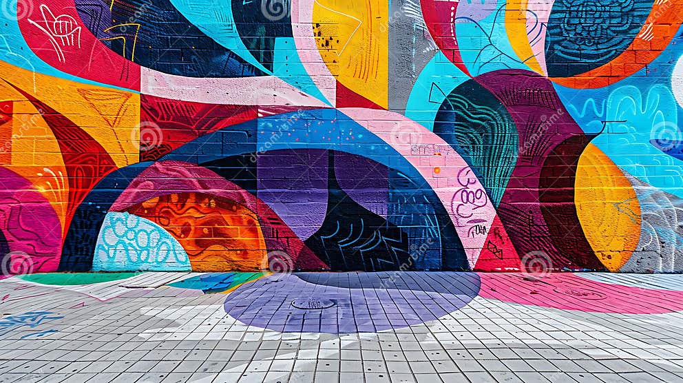 Abstract Graffiti Patterns in a Modern City Environment Stock ...