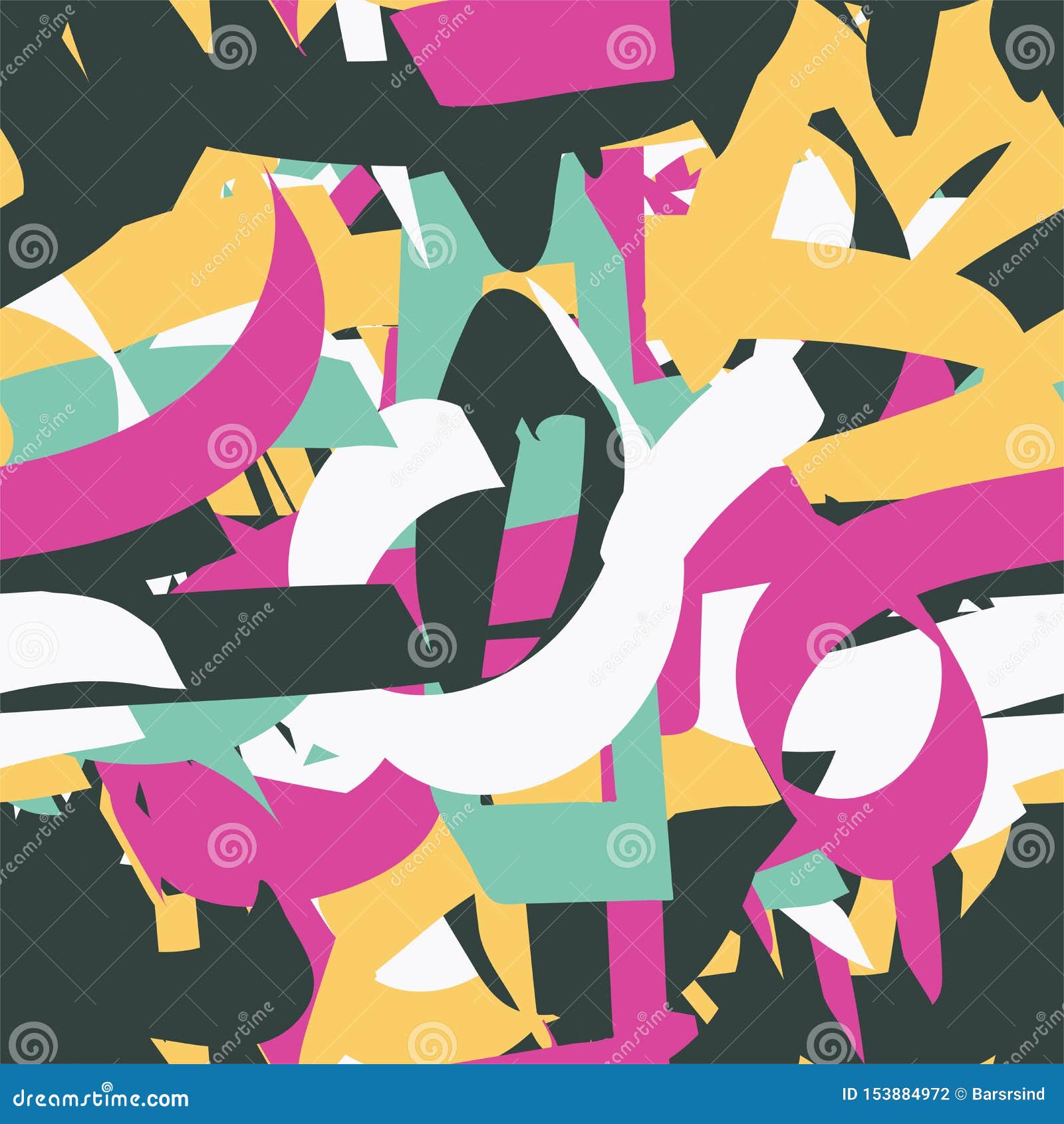 Abstract Graffiti Seamless Pattern Stock Illustration - Illustration of ...
