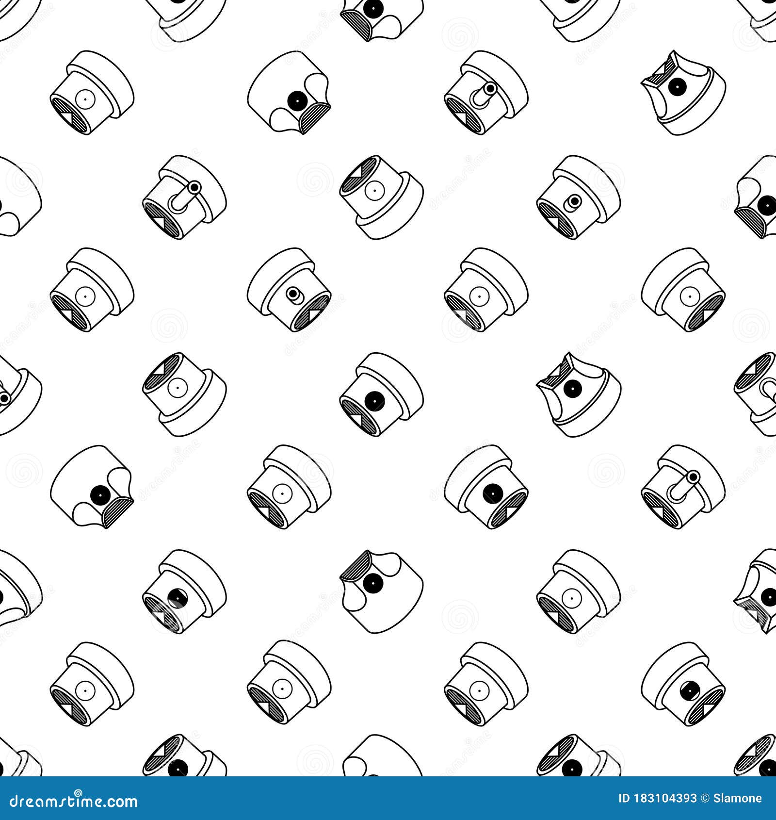 Abstract Graffiti Spray Caps Assorted Seamless Pattern. Isolated Vector ...