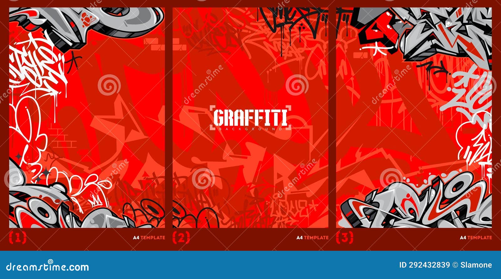 Abstract Graffiti Style A4 Poster Vector Illustration Art Template ...