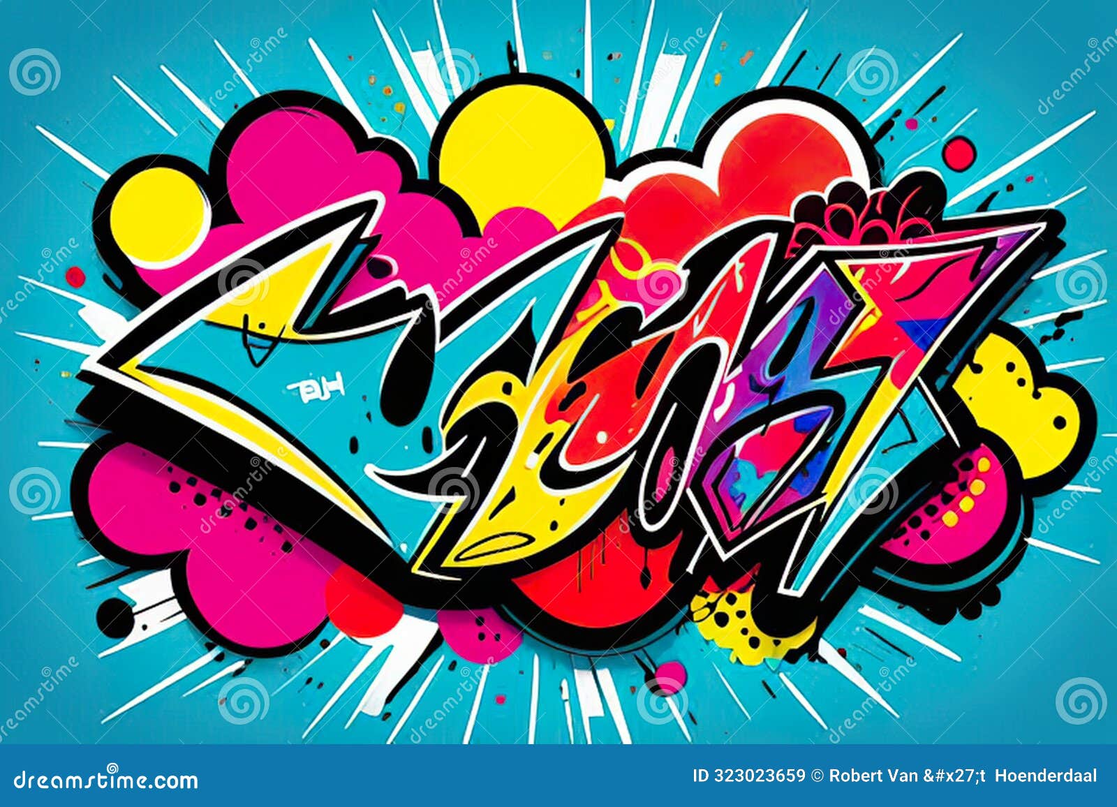 Abstract Graffiti Text in a Pop Art at 16-6-2024 Stock Illustration ...