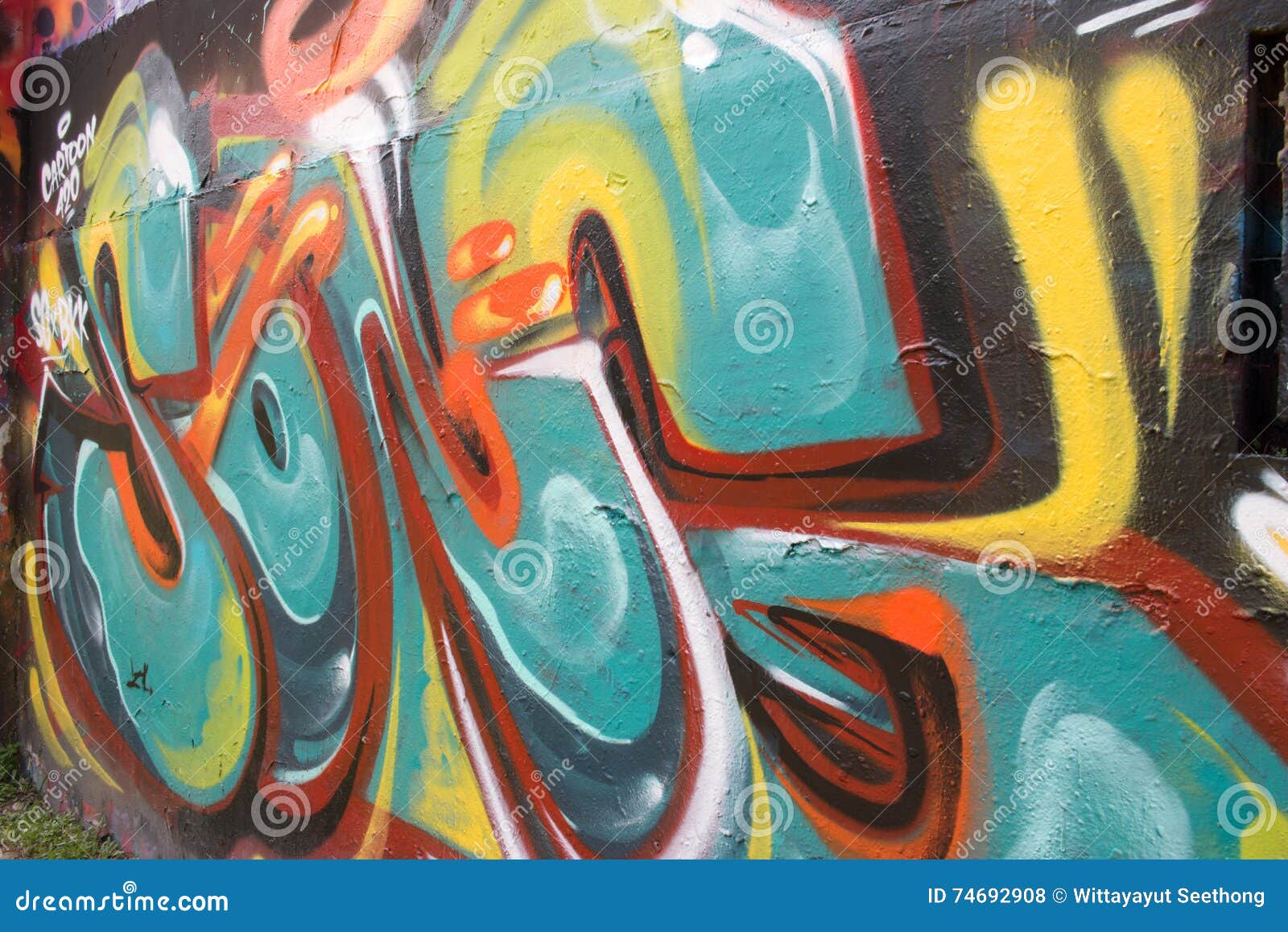 Abstract Graffiti by an Unidentified Artist on Wall. Editorial Stock ...