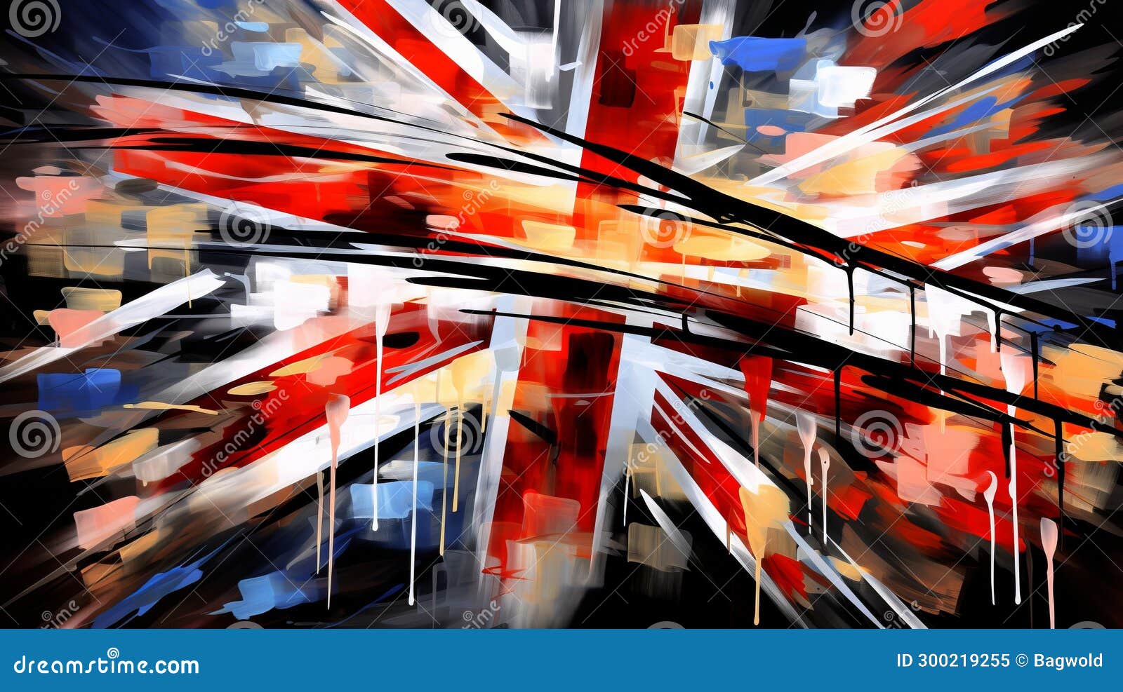 Abstract Graffiti Union Jack Flag Stock Illustration - Illustration of ...