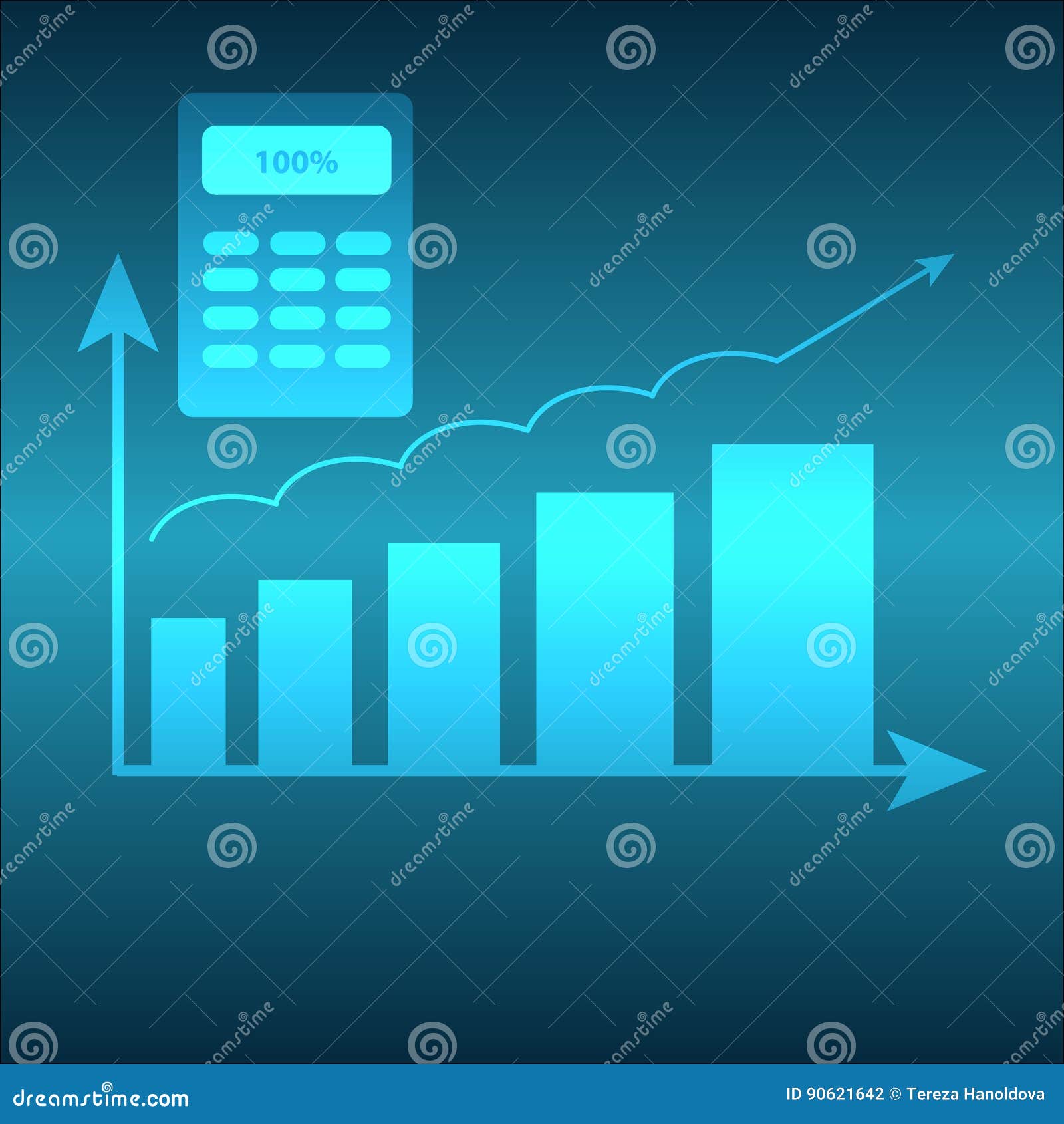 Abstract Graph on Blue Background Stock Vector - Illustration of graphs ...