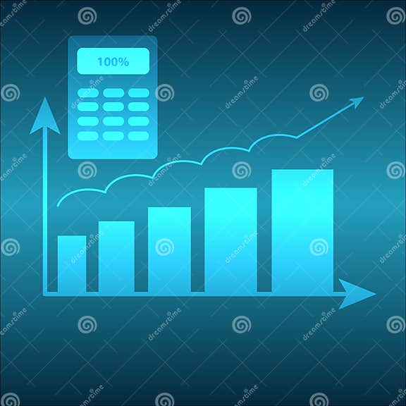 Abstract Graph on Blue Background Stock Vector - Illustration of graphs ...